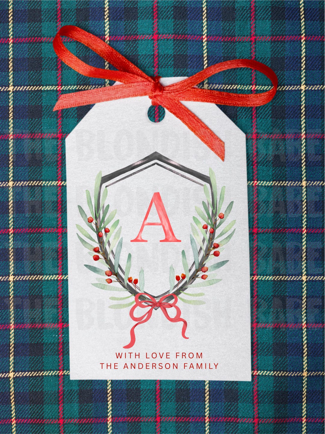 Personalized Christmas Gift Tags Customized With Family Name and Crest ...