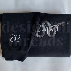 Aespa Black Mamba Snake KPOP Merch Inspired Embroidered Crewneck Hoodie ...