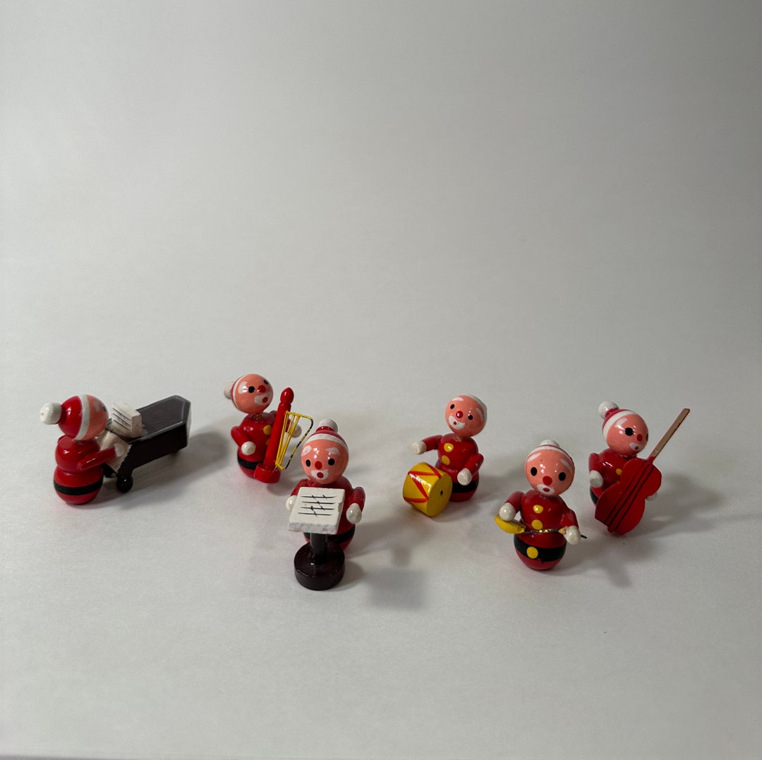 Mini Wooden Santa Claus Band 6 Piece Set /vintage Musicians - Etsy