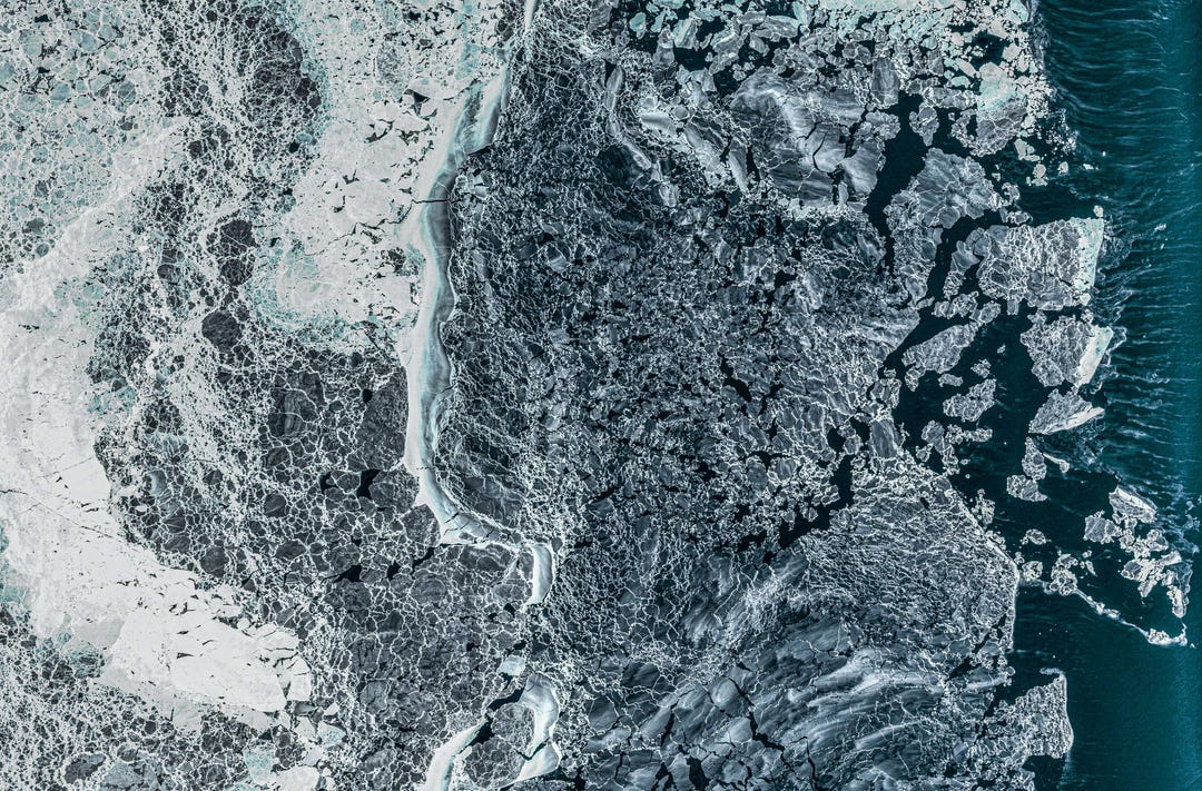 Satellite Image Icy Winter - Etsy