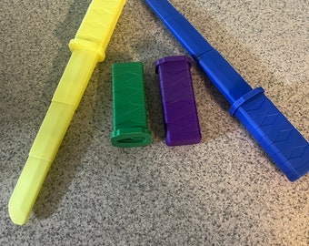 3D Printed Retractable Medieval Sword - GRAY SHINY BLADE - Customizable ...