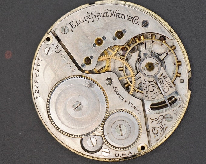 Vintage Elgin Watch Movement. Complete, Not Running. Year 1910 Size 16s ...