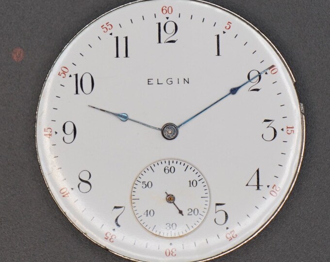 Vintage Elgin Pocket Watch Movement. Complete Not Running. Year 1911 ...