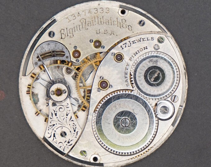 Vintage Elgin Watch Movement. Complete, Not Running. Year 1921, Size 12 ...