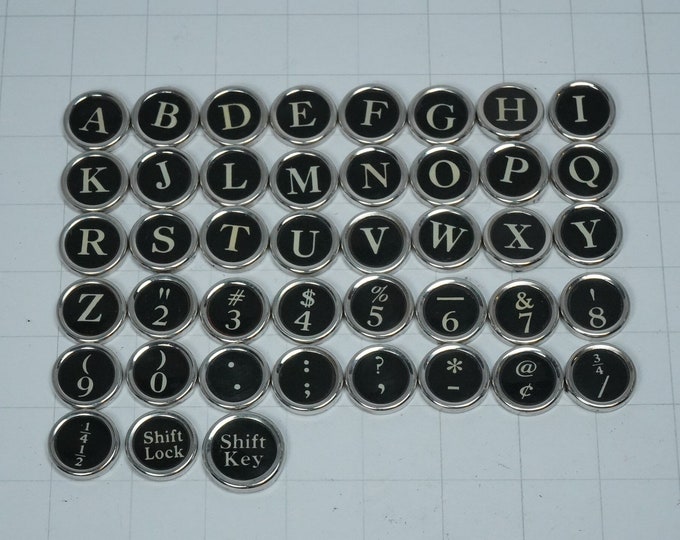 Typewriter Keys Datamancer Vintage Antique Style Key Caps Black and ...