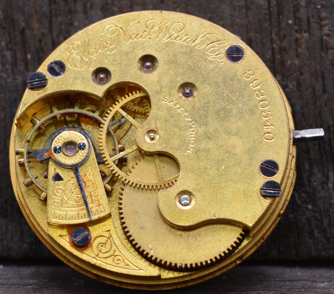 Vintage Elgin Pocket Watch Movement Complete but Not Running. - Etsy