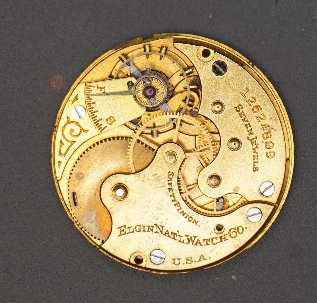Vintage Elgin Watch Movement. Complete and Ticking Year 1907, Size 6, 7 ...