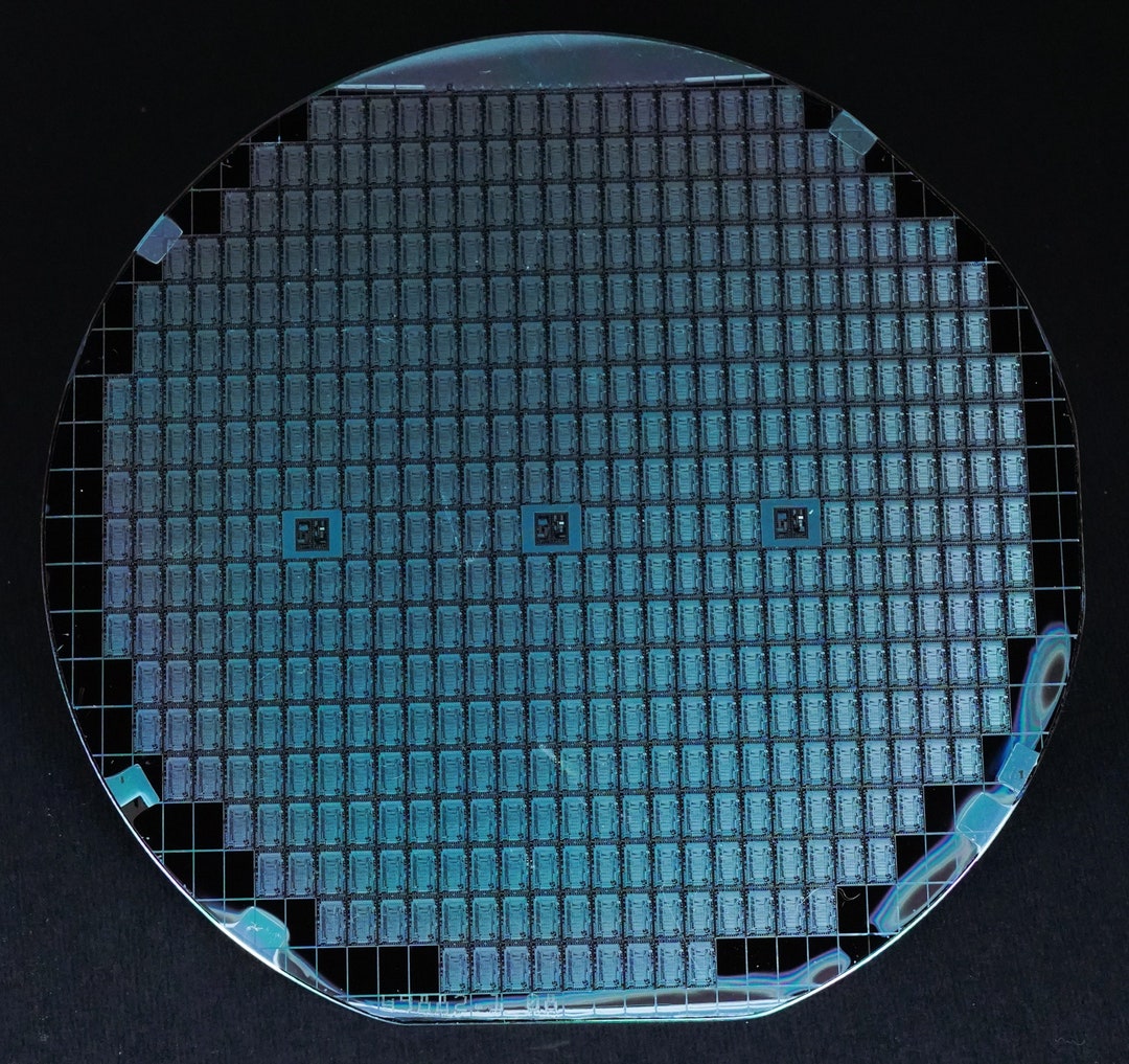 Historic USA Silicon Wafer. US Made in the 1970's or 1980s. 4 Wafer. A ...