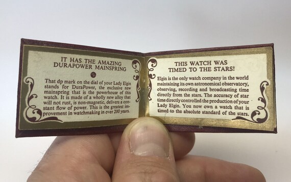 Vintage Lady Elgin Watch Observatory Certificate. Boo… - Gem