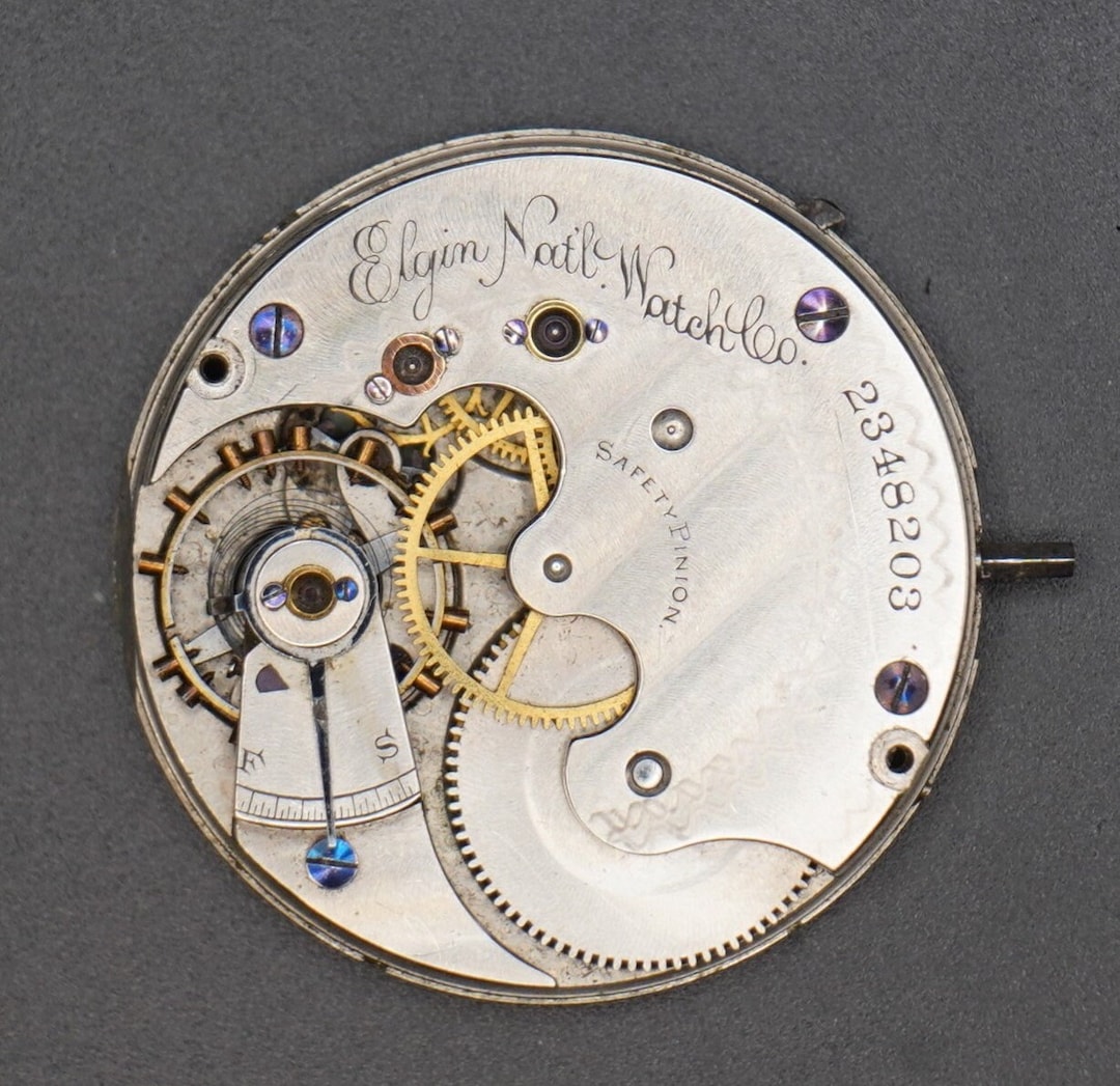 Vintage Elgin Pocket Watch Movement. Complete, Not Running. Year 1887 ...