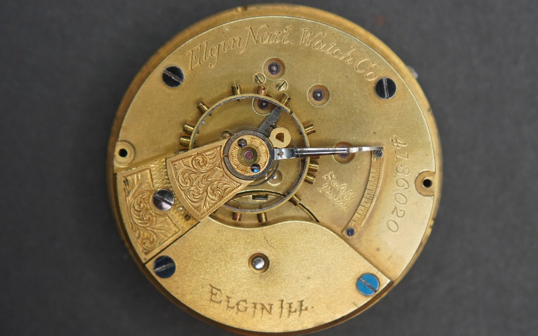 Vintage Elgin Watch Movement. Complete, Not Running. Year 1891, Size 18 ...