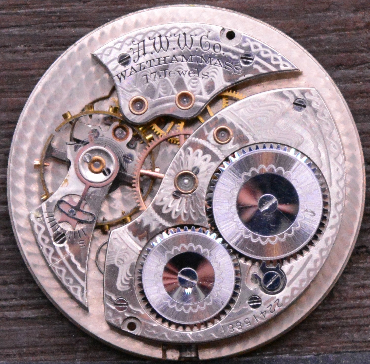 Vintage Waltham Pocket Watch Movement. Complete, Not Running. Year 1918 ...