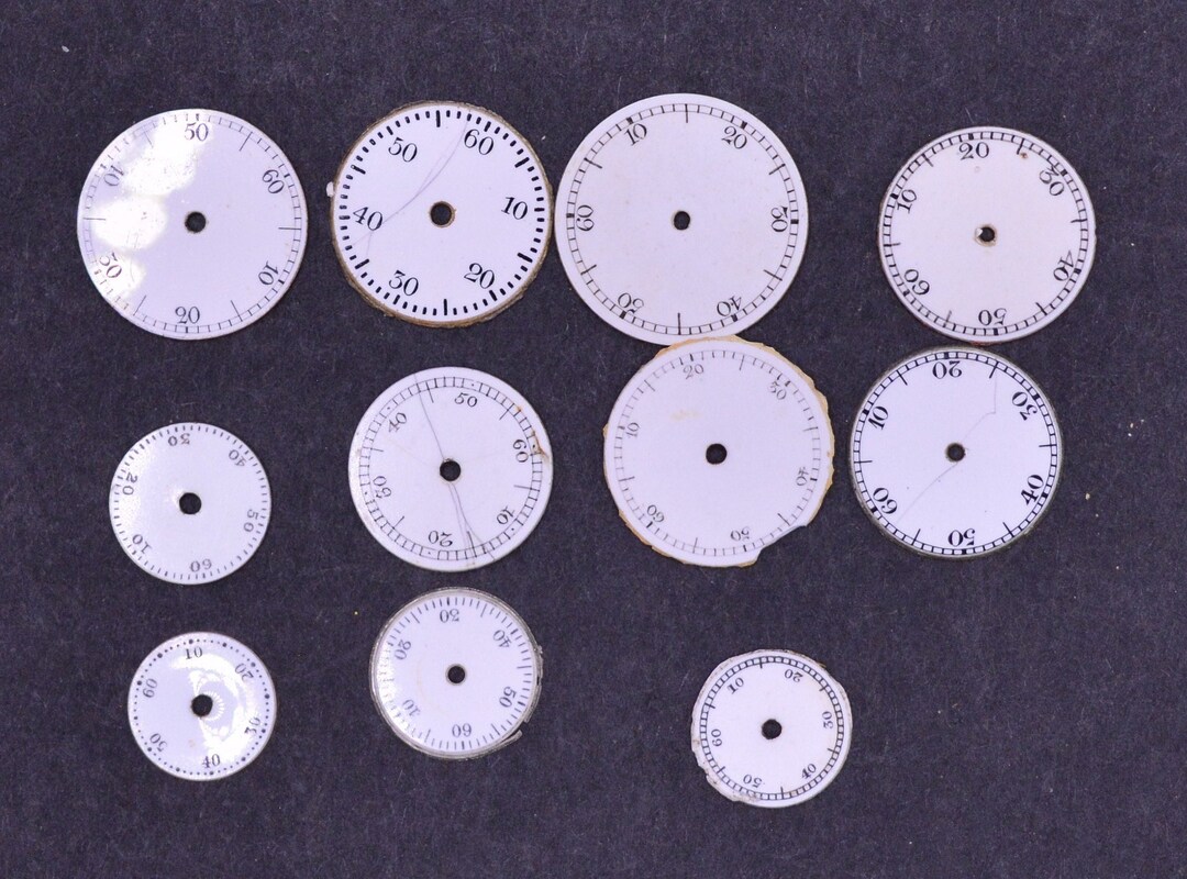 Vintage Pocket Watch Second Sub Dial Pieces. Lot of 11. These Are Round ...