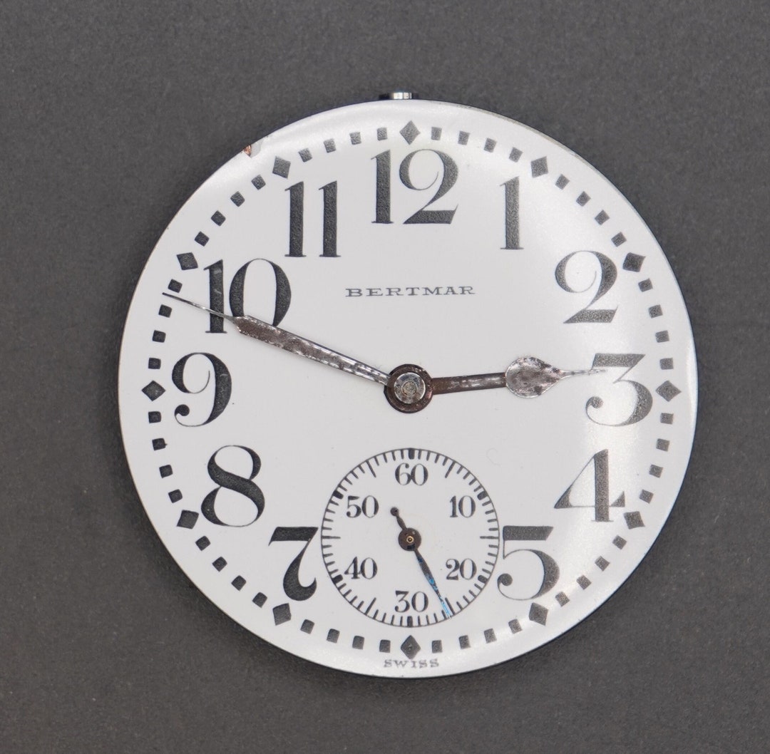 Vintage Bertmar Pocket Watch Movement. Complete and Ticking! Size 16 ...