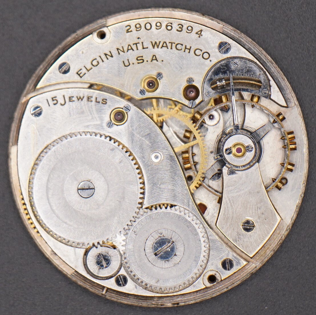 Vintage Elgin Pocket Watch Movement. Complete Not Running. Year 1926 ...
