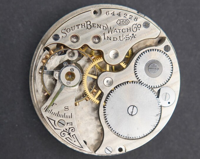 Vintage South Bend Watch Movement. Not Running, Incomplete. Yr 1910 ...