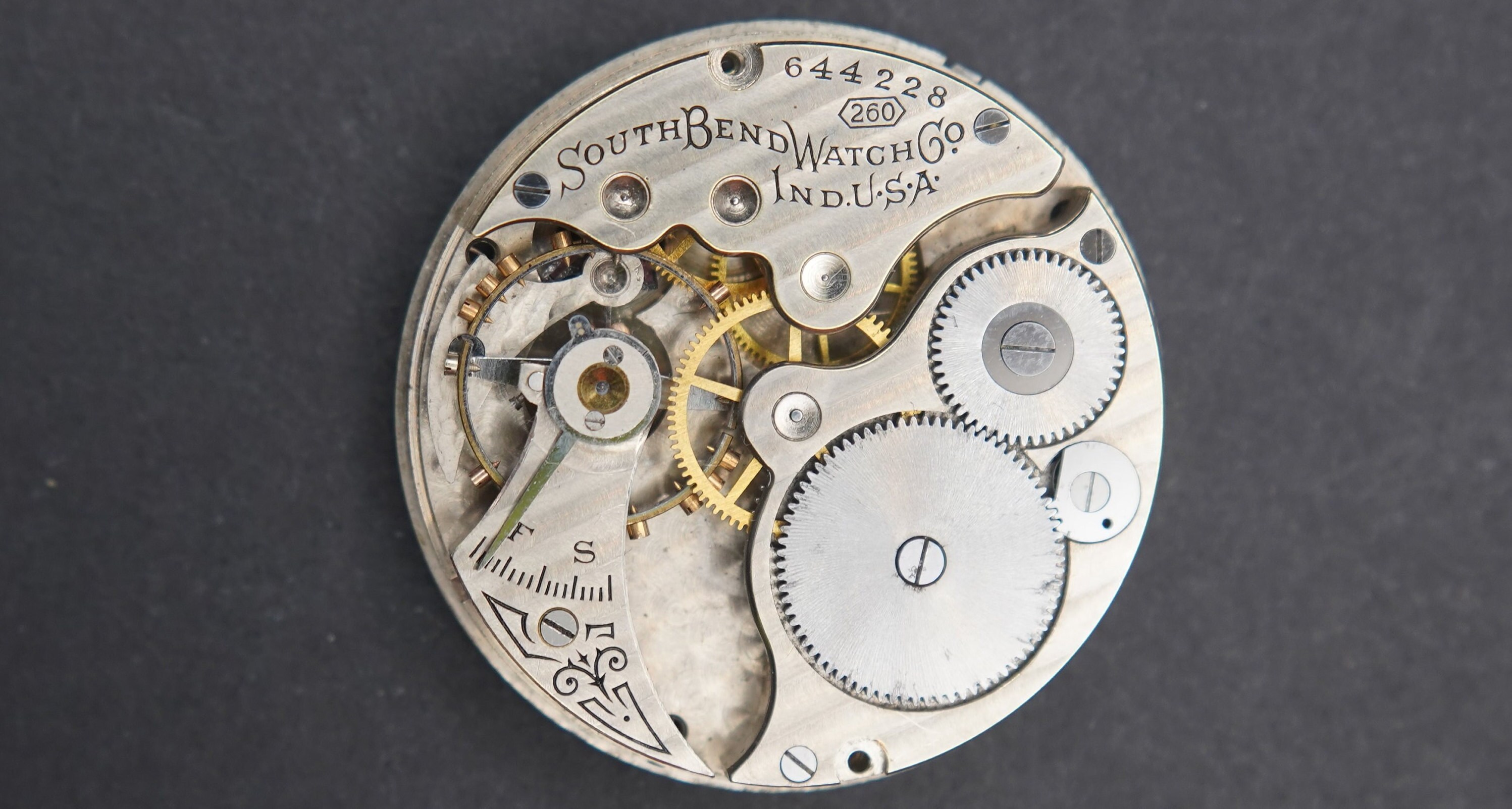 Vintage South Bend Watch Movement. Not Running, Incomplete. Yr 1910 ...
