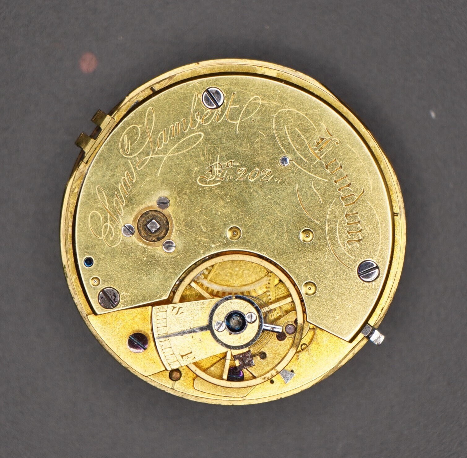 Vintage Fusee Pocket Watch Lever Movement. sam Lambert London. Not ...