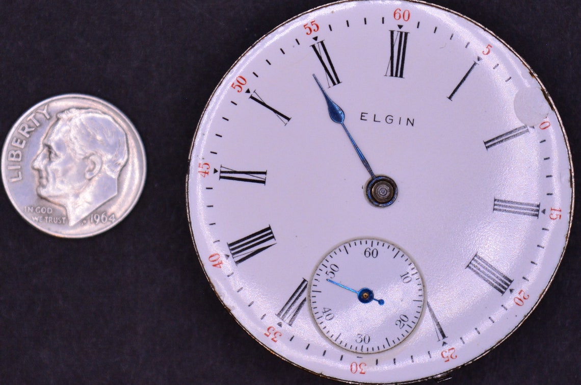 Vintage Elgin Pocket Watch Movement Complete but Not Running. - Etsy
