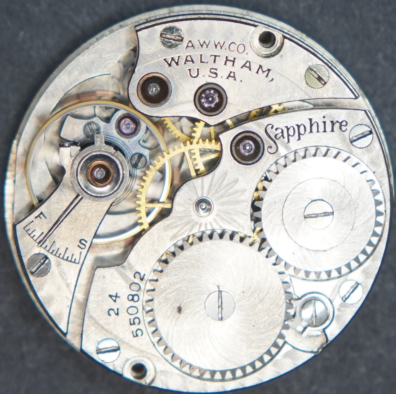 Vintage Waltham Watch Movement. Complete, Not Running. Yr 1923, Size 6/ ...