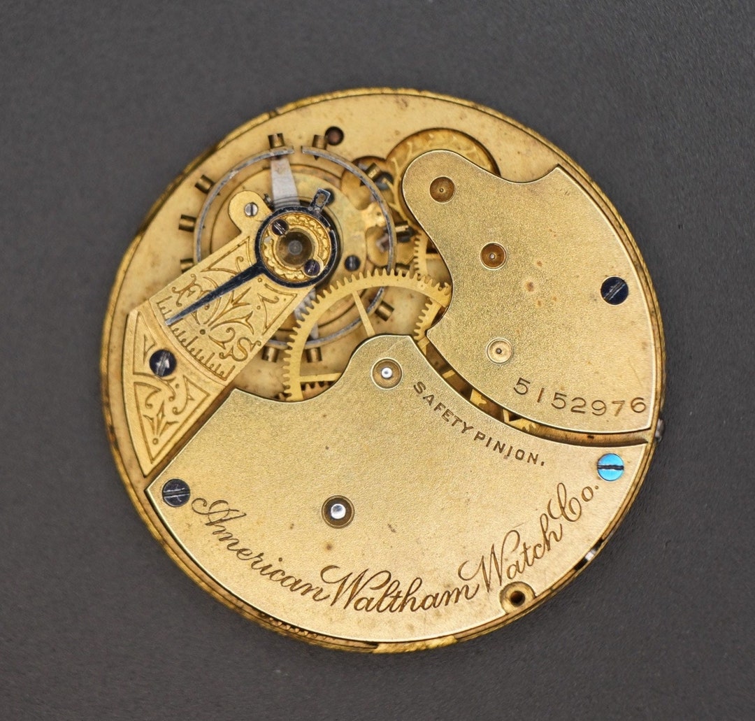 Vintage Waltham Pocket Watch Movement. Complete, Not Running. Year 1891 ...