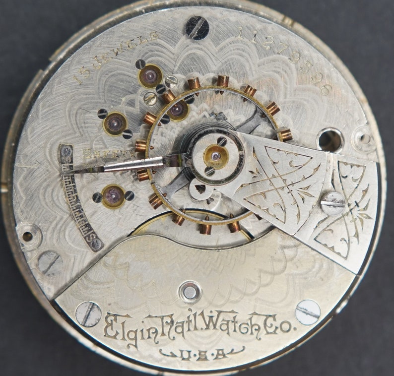 Vintage Elgin Watch Movement. Complete, Not Running. Year 1905, Size 18 ...