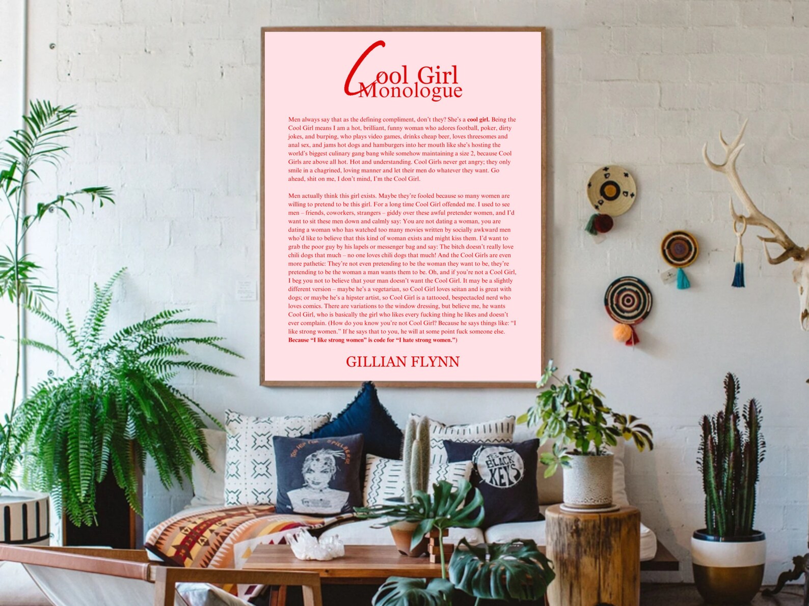 Gone Girl Cool Girl Monologue Popular Quote Wall Print Feminist Prints ...