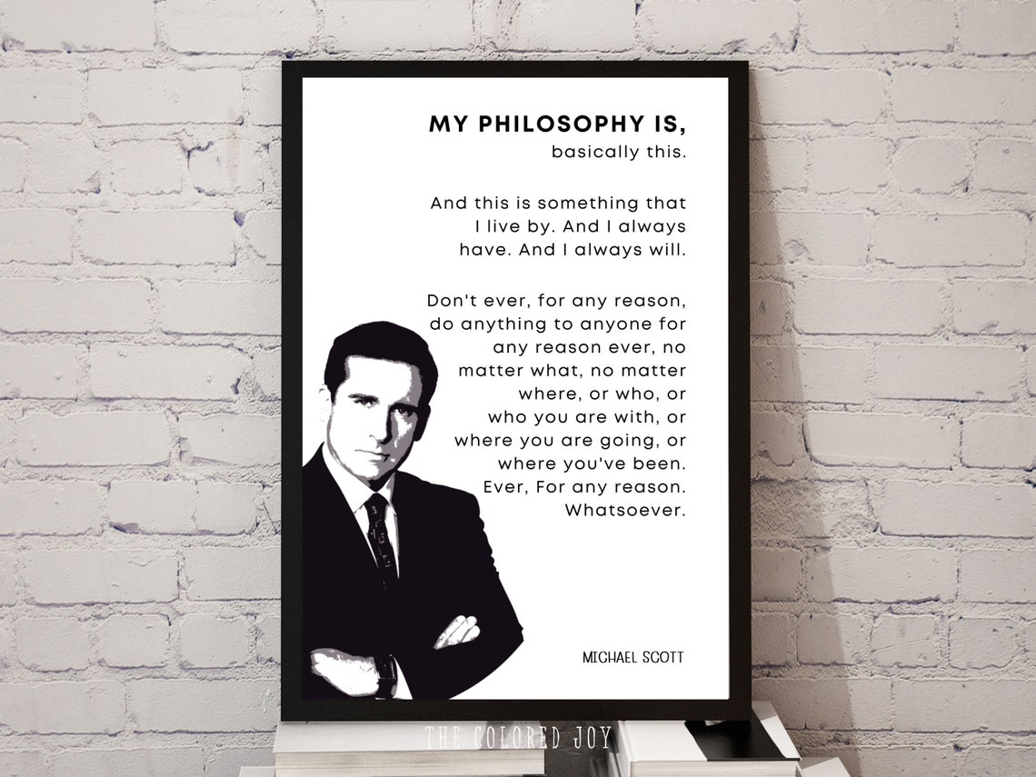 Michael Scott Philosophy Quote Poster / the Office TV Show / - Etsy