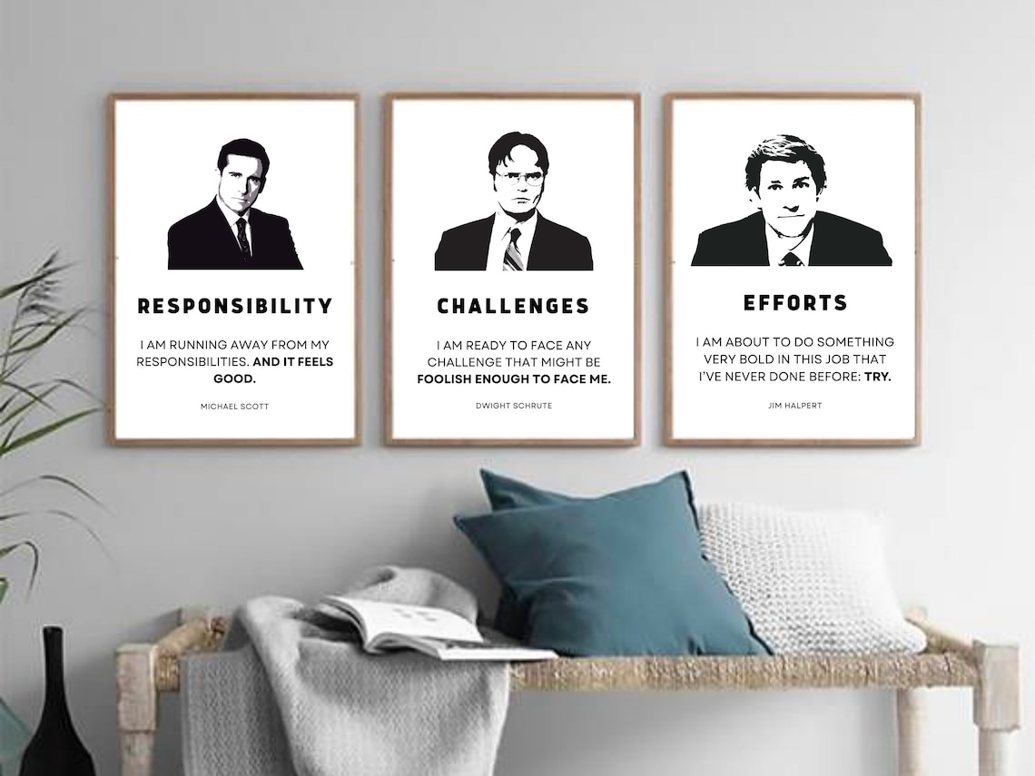 The Office TV Show Quotes Print Set 3 Piece Wall Art the - Etsy