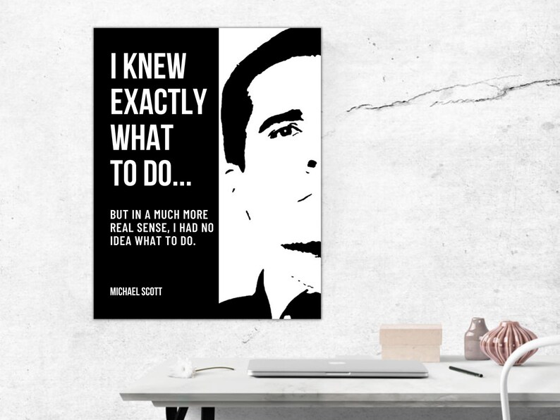 I Knew Exactly What to Do Michael Scott Quote the Office - Etsy