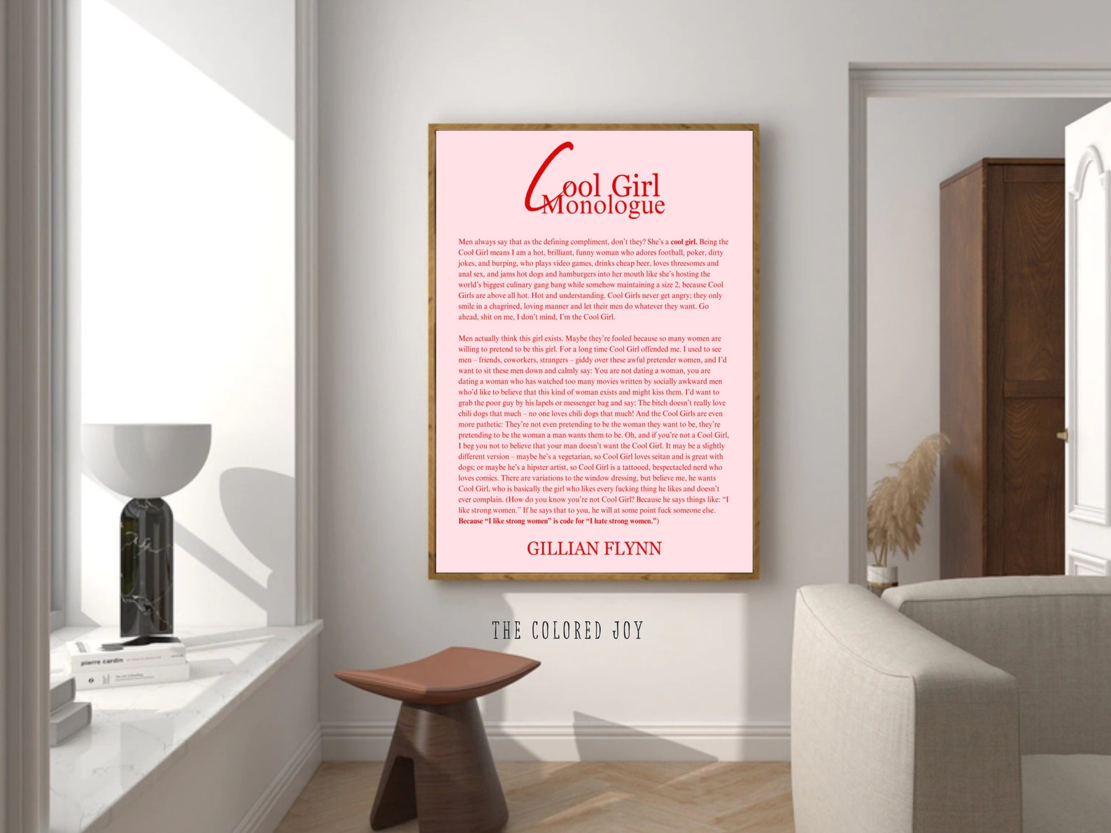 Gone Girl Cool Girl Monologue Popular Quote Wall Print Feminist Prints ...