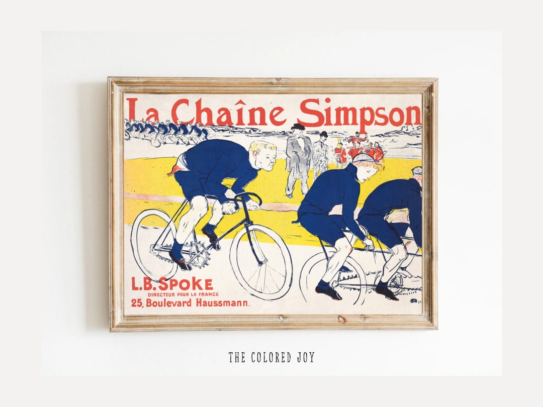 Vintage French Bicycle Poster: La Chaîne Simpson Exhibition (digital ...