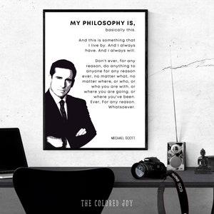 Michael Scott Philosophy Quote Poster - the Office TV Show (digital ...