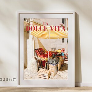 La Dolce Vita Print: Italian Fruit Market, Vintage Summer (digital ...