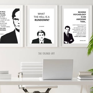 The Office TV Show Quotes Print Set: Michael Scott, Dwight Schrute ...