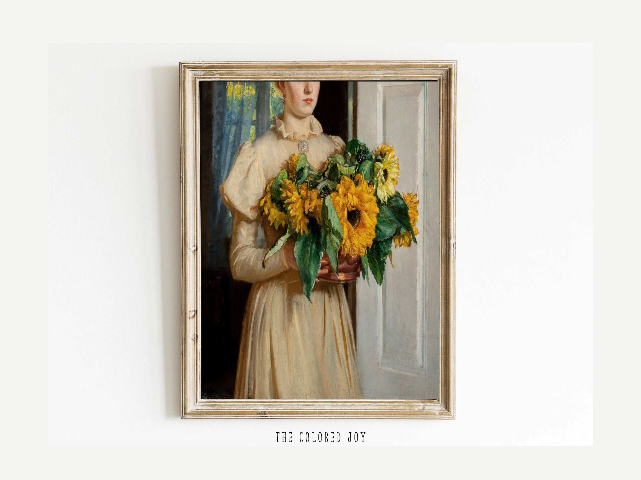 Victorian Woman Altered Antique Portrait Art Woman With Sunflowers ...