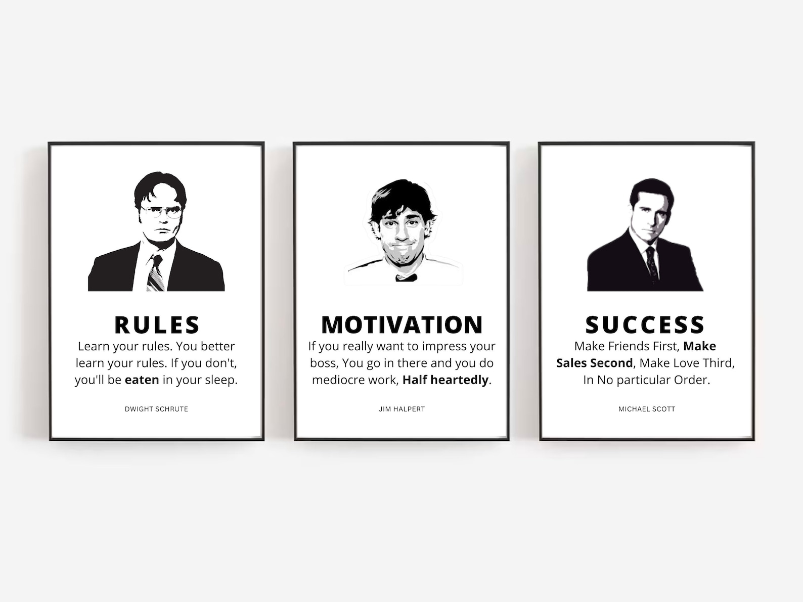 The Office TV Show Quotes Print Set 3 Piece Wall Art the - Etsy