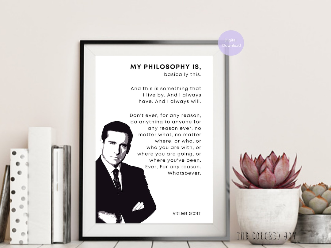 Michael Scott Philosophy Quote Poster - the Office TV Show (digital ...