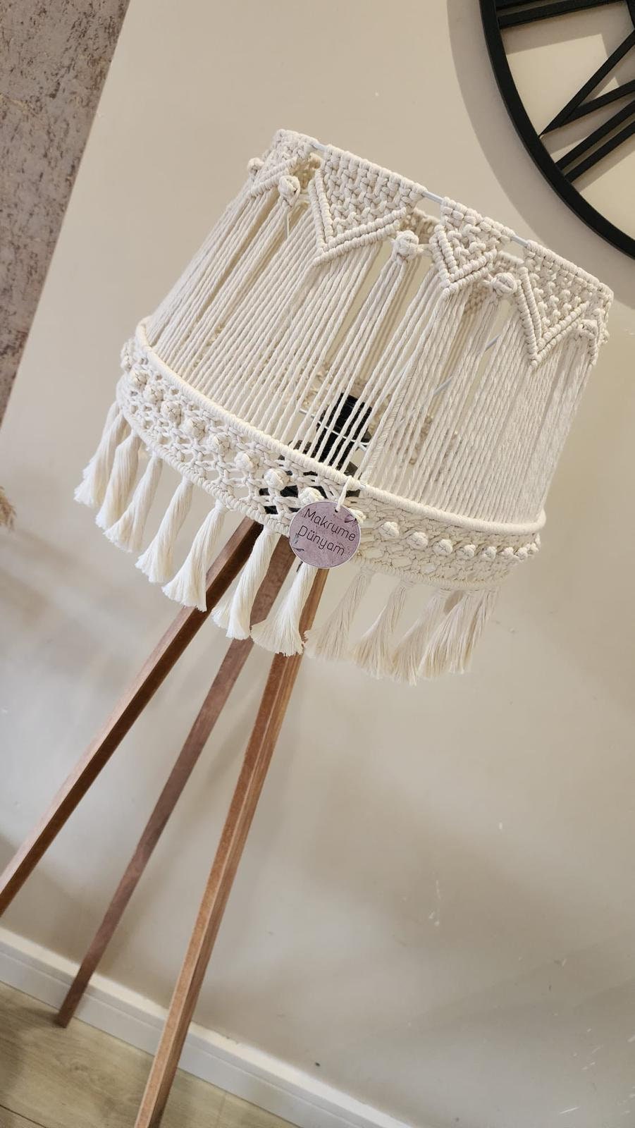 Macrame Floor Lamp, Pendant Light Boho Decor House Gift - Etsy