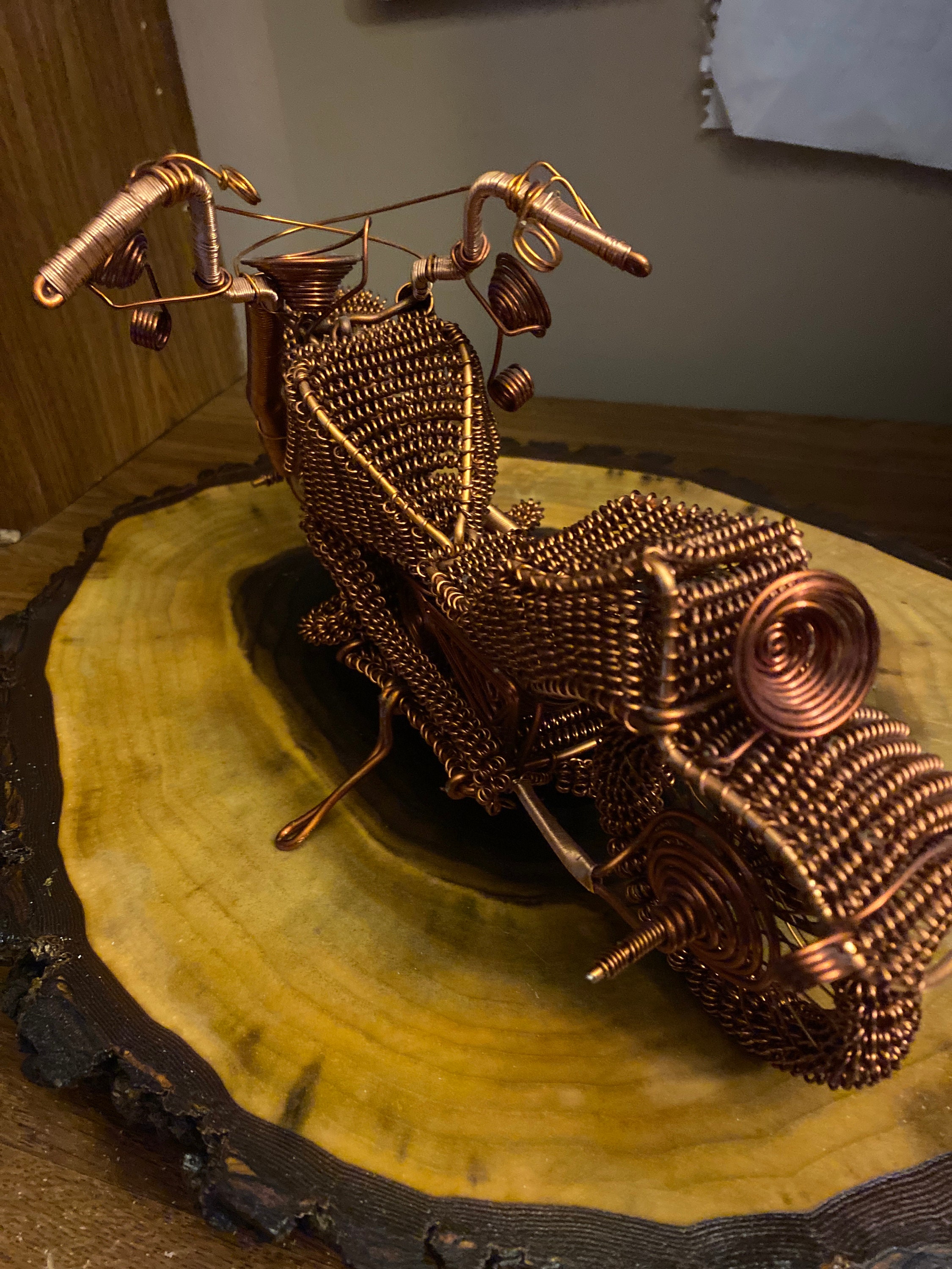 Copper Sculpture Motorcycle - Etsy