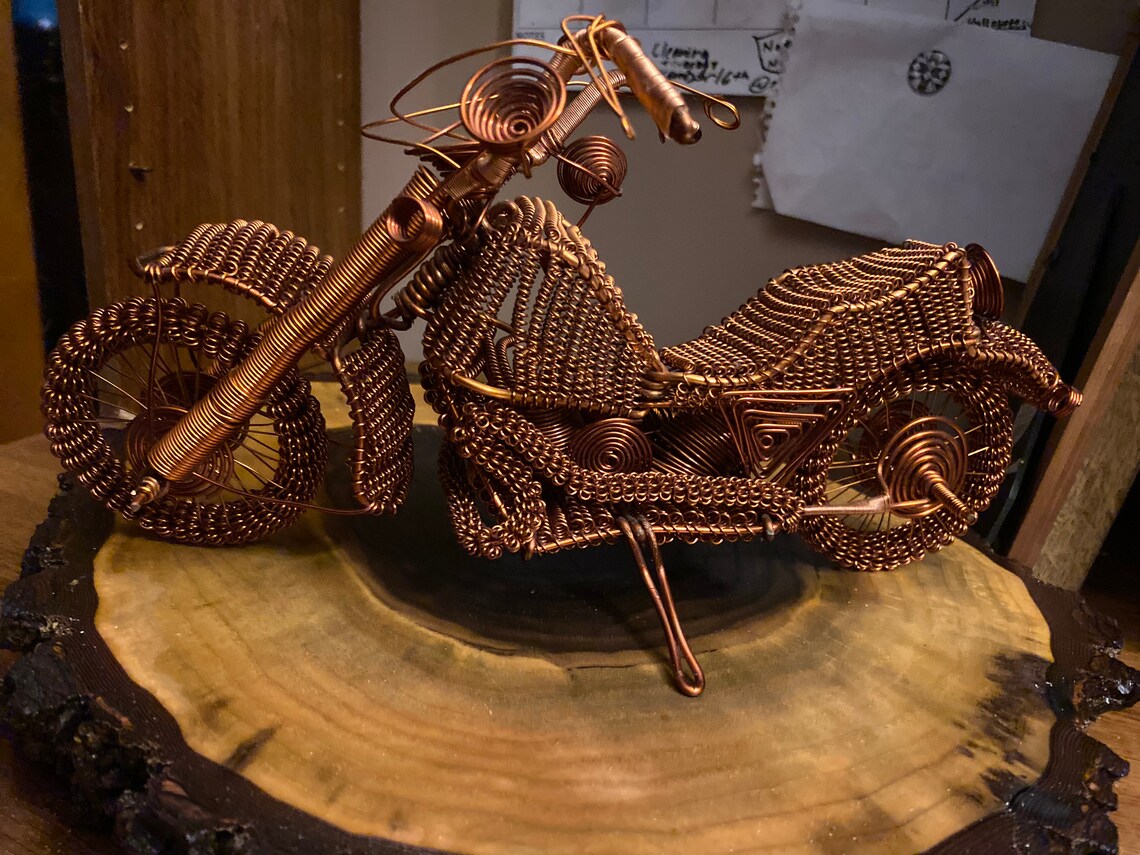 Copper Sculpture Motorcycle - Etsy