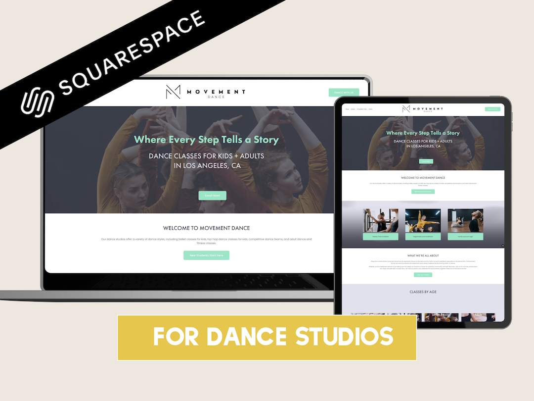 Squarespace Template for Dance Studios - Etsy