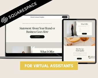 Premium Squarespace Website Template for Virtual Assistants, Coaches, Small Businesses ...