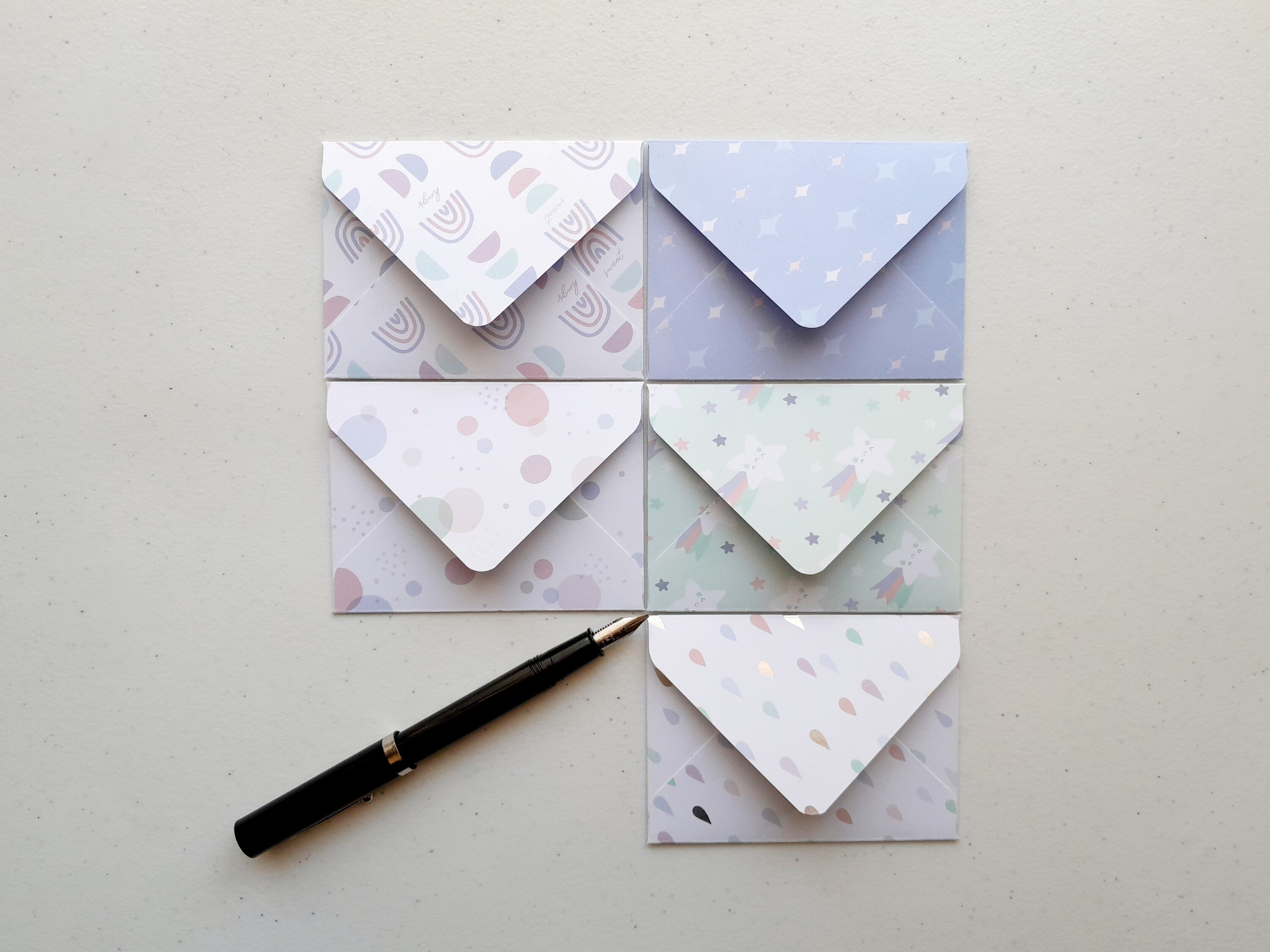 BABY CUDDLES Mini Envelopes Set of 10 Handmade Mini Envelopes With ...