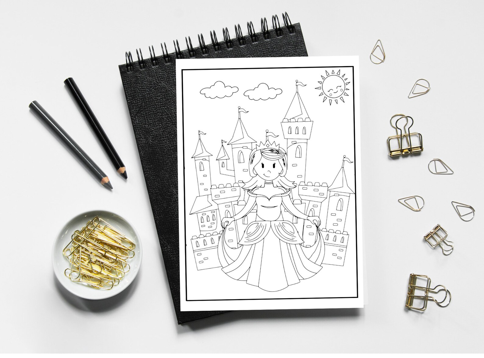 Super Cute Princess Coloring Pages for Girls Perfect for Kids - Etsy