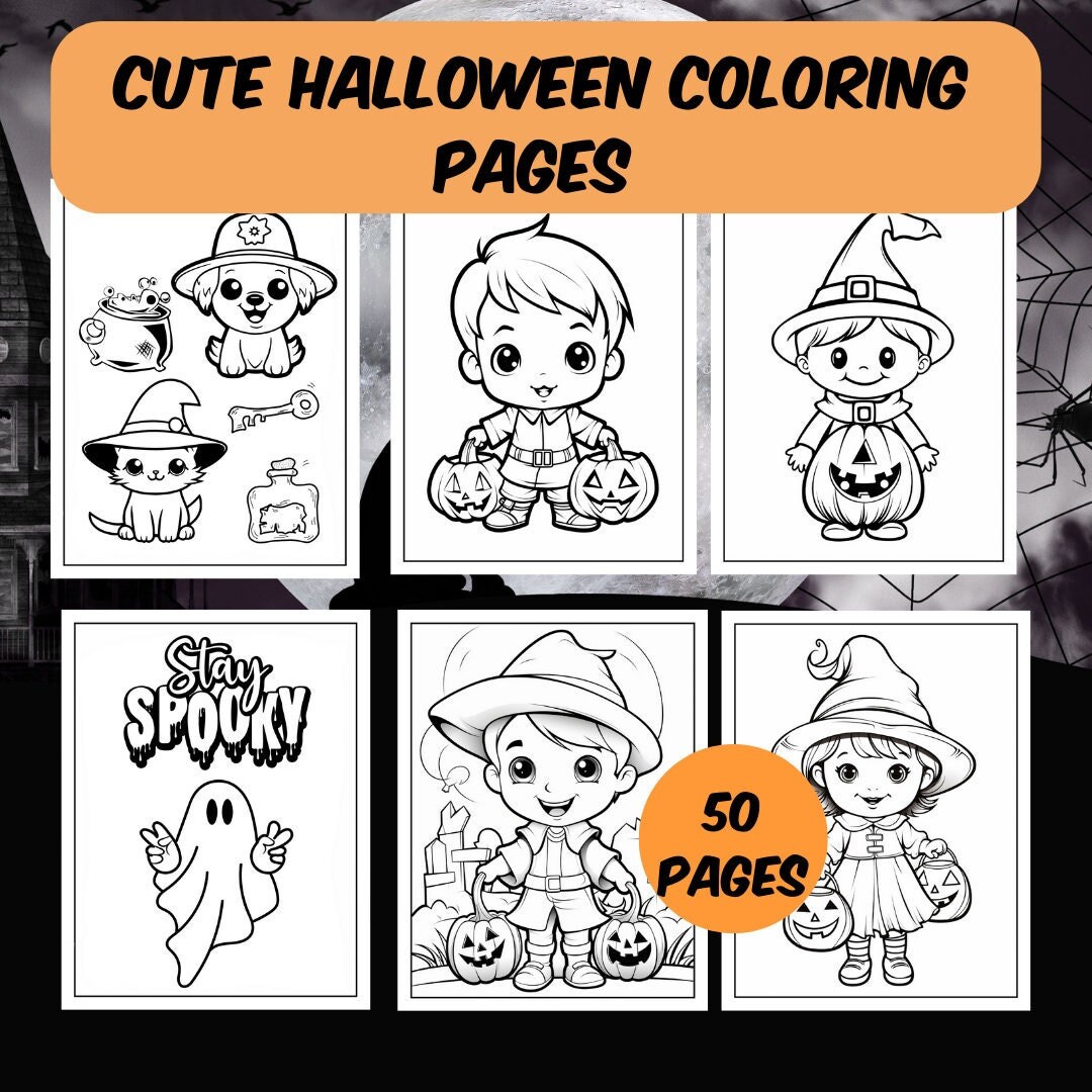 Spook-tacular Halloween Printable Coloring Pages for Kids, Preschool ...