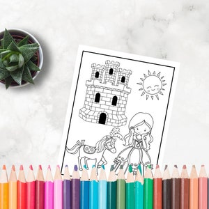 Super Cute Princess Coloring Pages for Girls Perfect for Kids - Etsy