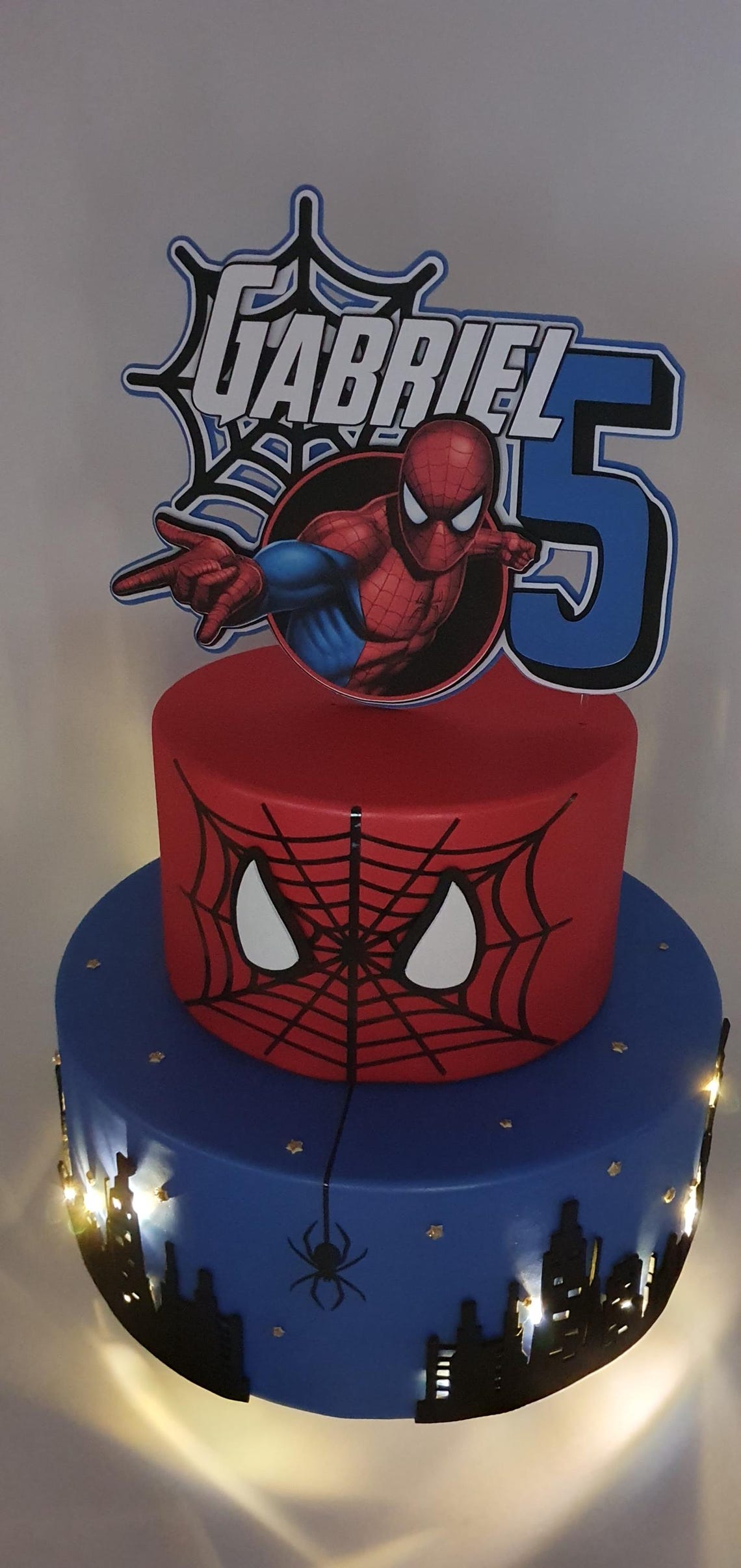 Spiderman/spiderman Fake Scenographic Cake for Birthday in Eva Rubber ...