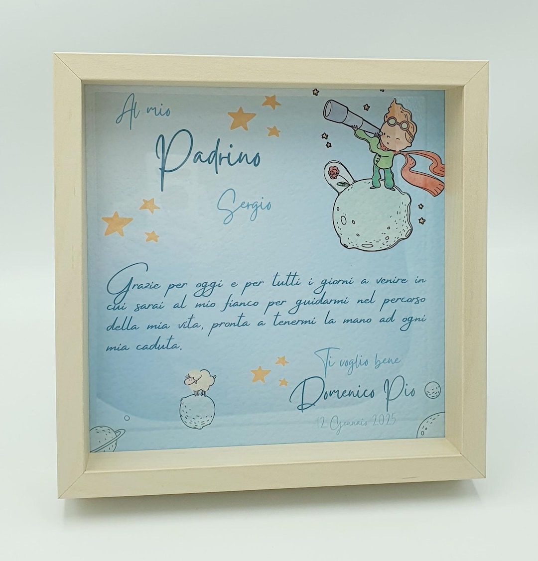 Wooden Photo Frame With Dedication for Godfather and Godmother Little ...