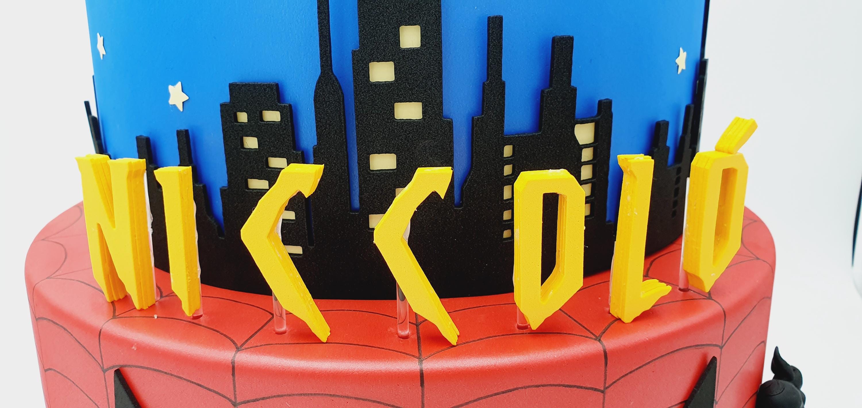 3-tier Fake Spiderman/spiderman Birthday Cake in Eva Rubber. Spiderman ...